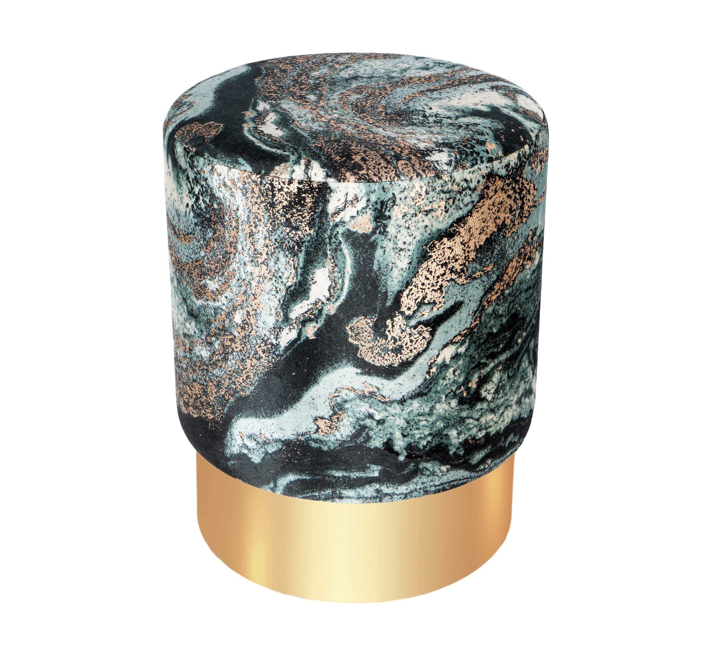 Kleine poef Marble met goud - Poefs | kameraankleden.nl